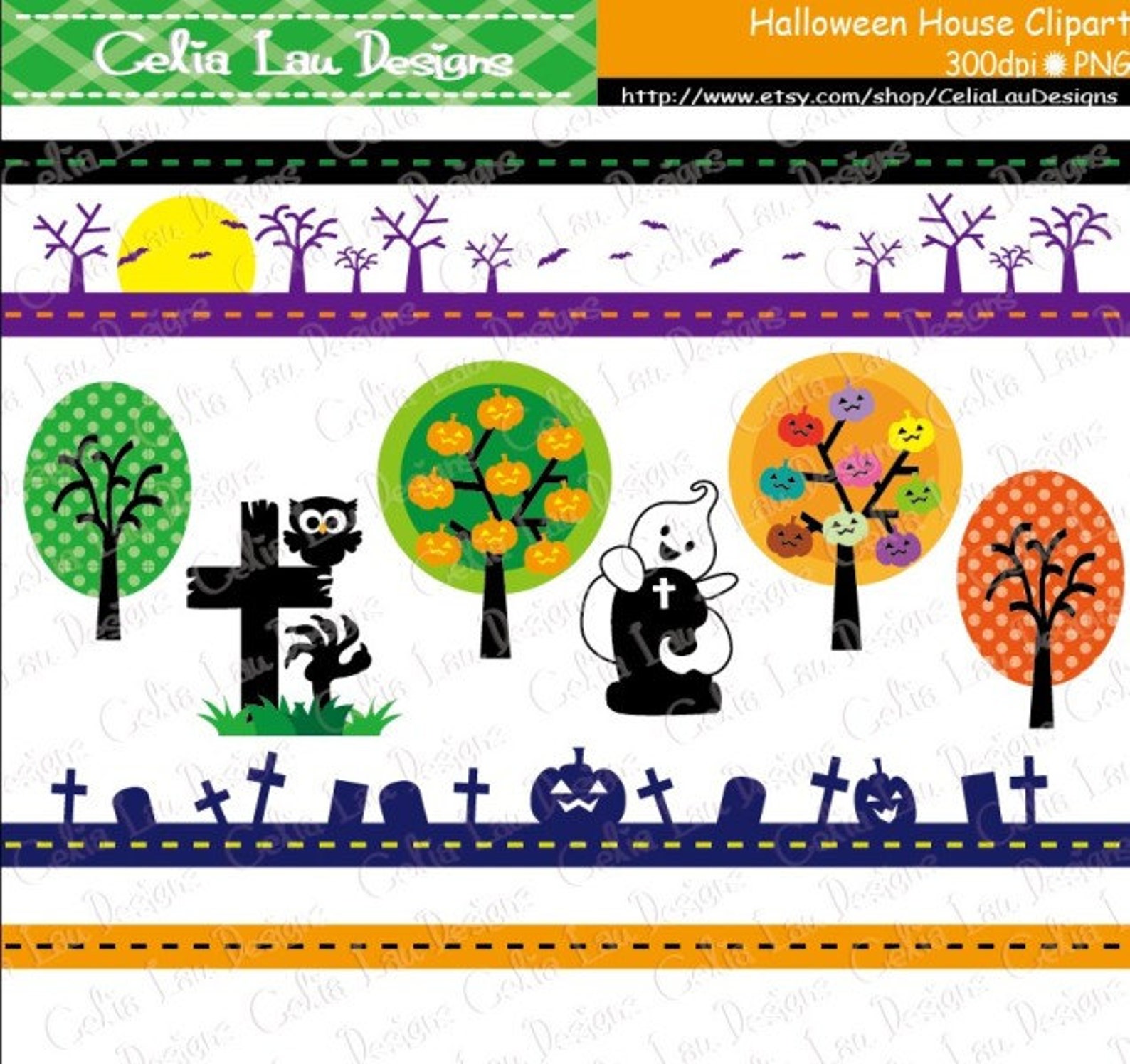 Halloween House Clipart Haunted Houses Digital Clipart - Etsy