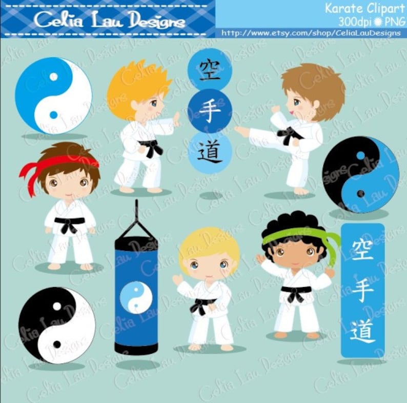 Karate Clipart Karate Kids Clipart/ Karate boy clip art / | Etsy