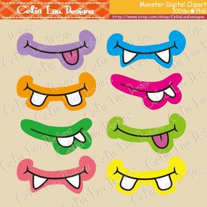 Monsters Clipart, Monsters Party Clip Art (CG024), Monster Mouth ...