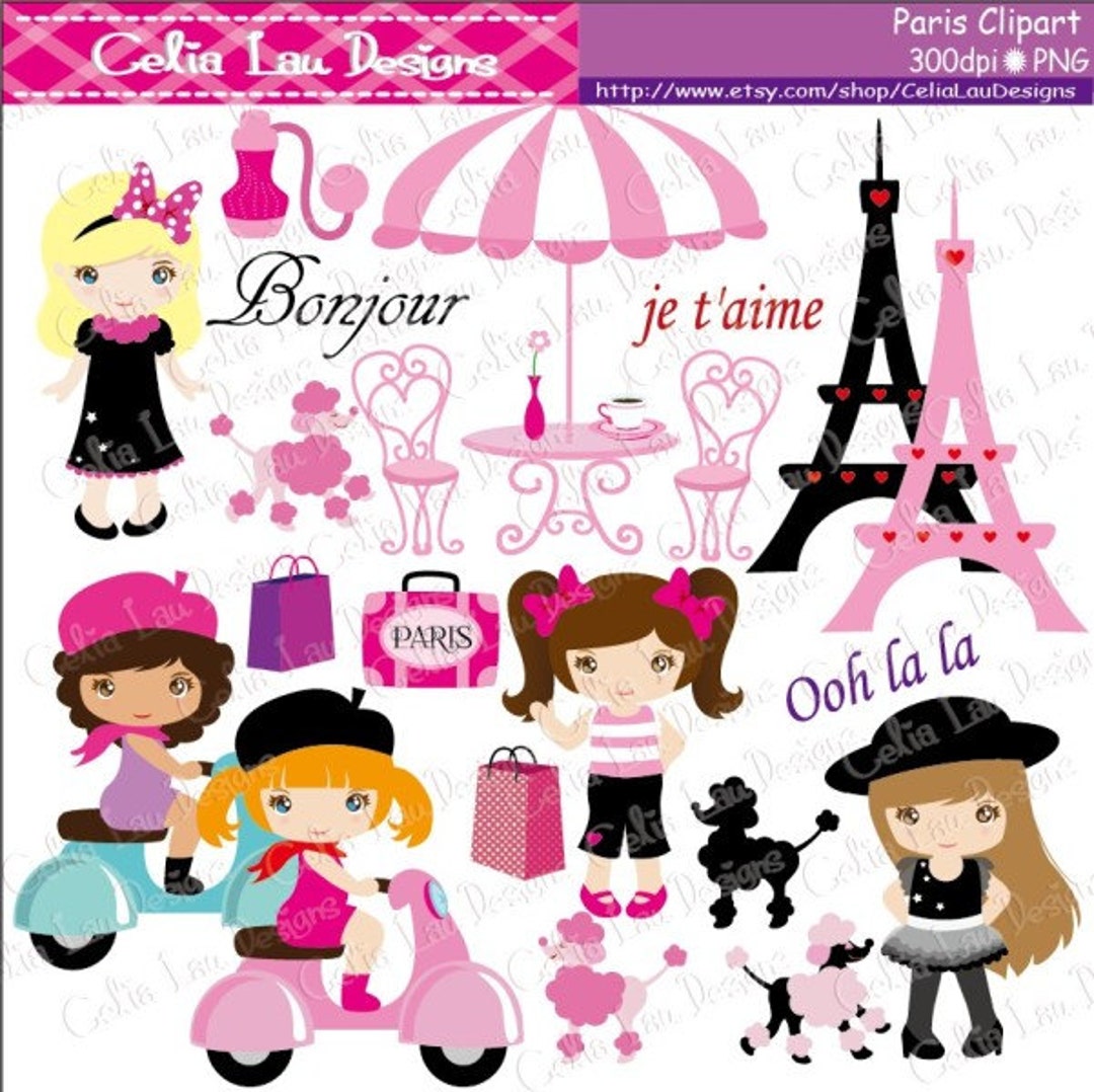 Paris Clipart , French Paris Clip Art , Poodle Clipart, Fashion Girl ...