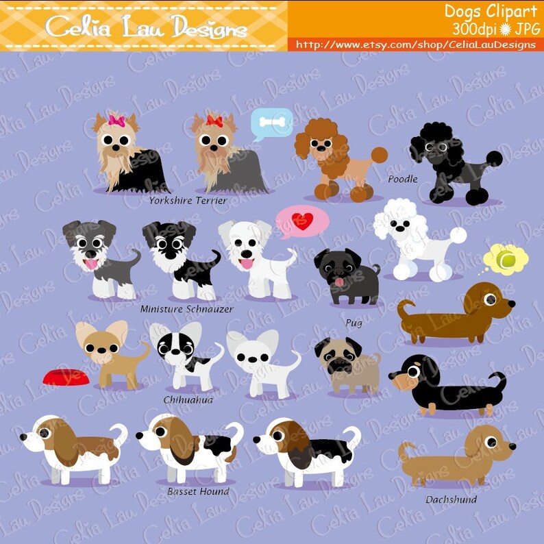 Dog Clipart Puppy Clipart cute dogs clip art puppy | Etsy