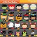 HALLOWEEN Clipart, Happy Halloween Smiley Face Digital Clipart, KAWAII ...