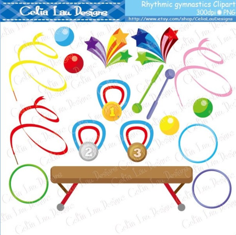 Gymnastics Clipart Cute Girl Sport Clip Art Rhythmic | Etsy Canada