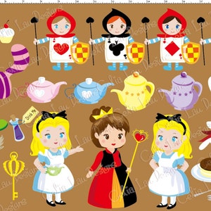 Alice Digital Clipart and Paper Setcg007/ Digital Clip Art / INSTANT ...