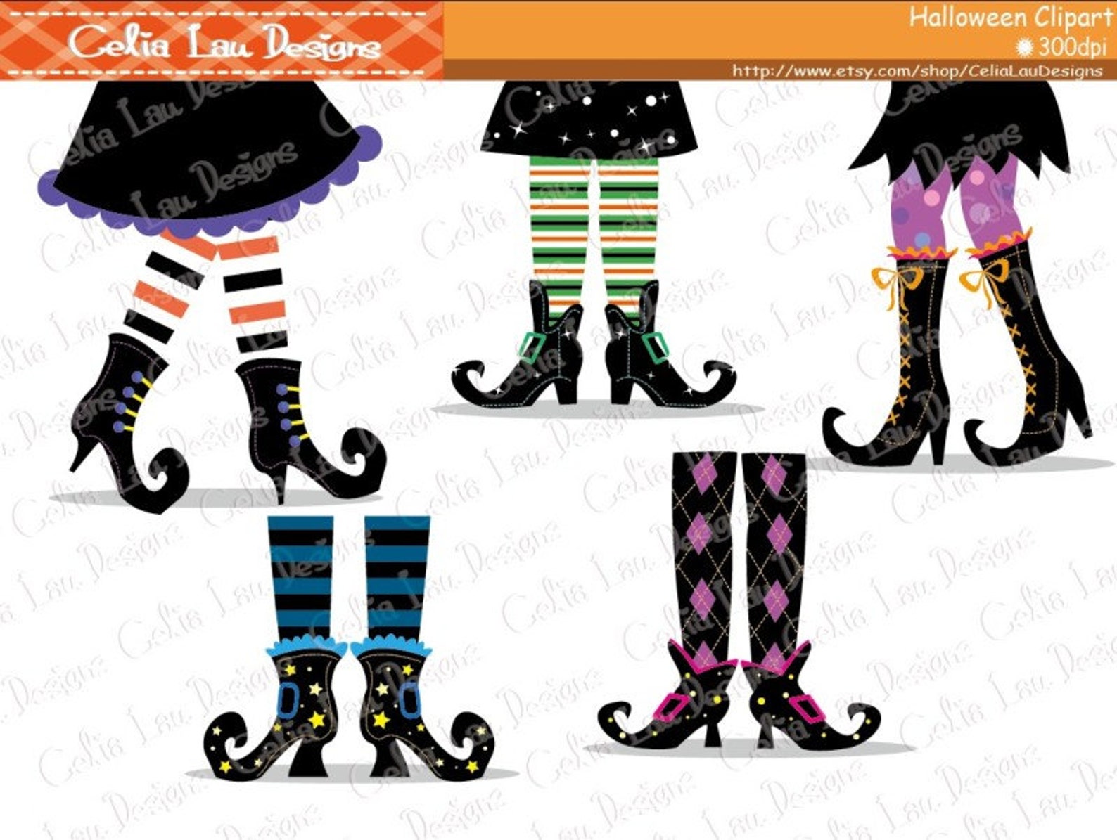 Witch Feet Clip Art Halloween Clipart Witch Boots Clipart - Etsy