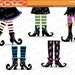 Witch Feet Clip Art, Halloween Clipart, Witch Boots Clipart, Happy ...