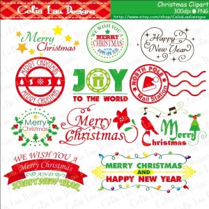 Christmas Digital Clipart, Christmas Stamps, Christmas Frames ...