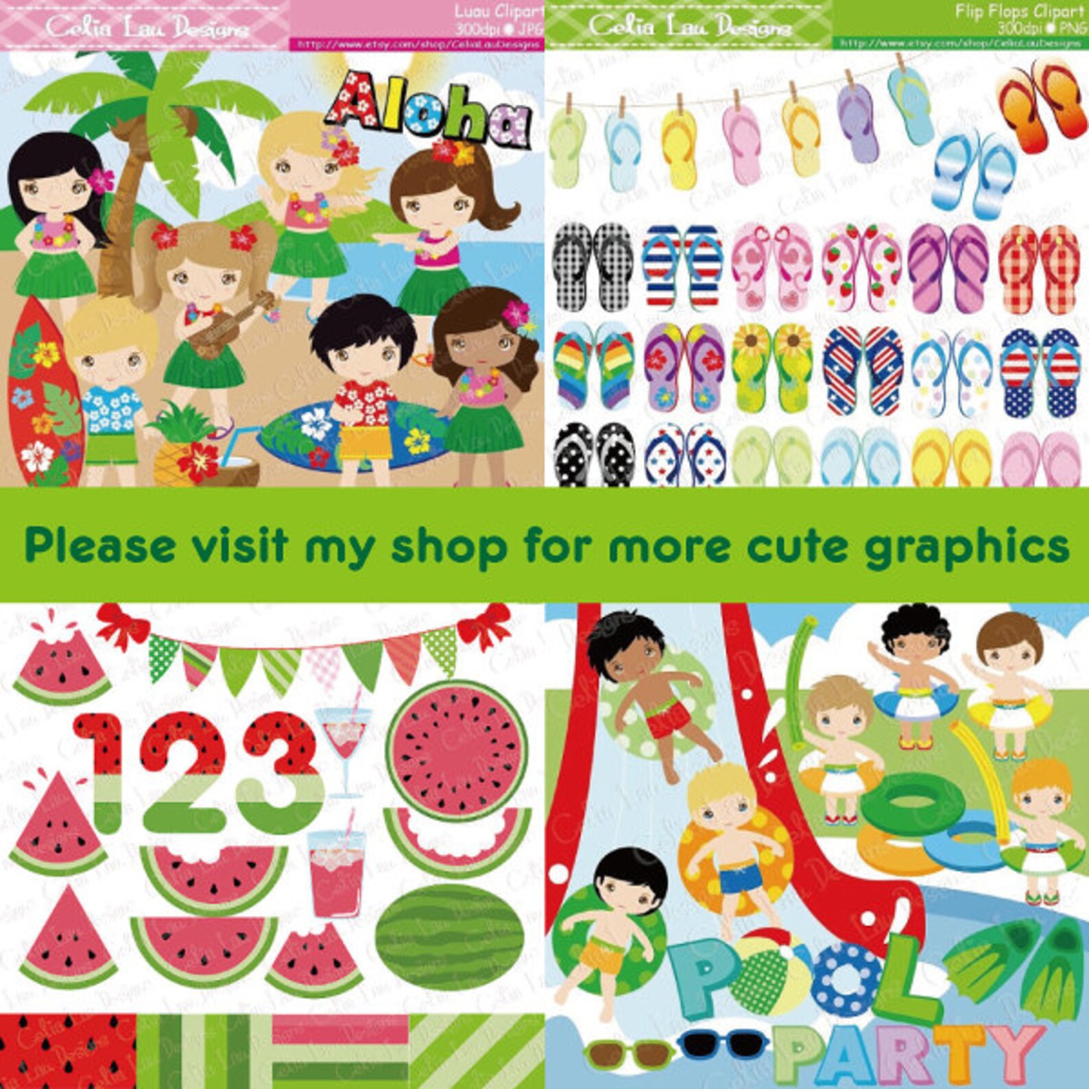 Summer Clipart Beach Clip Art | Etsy