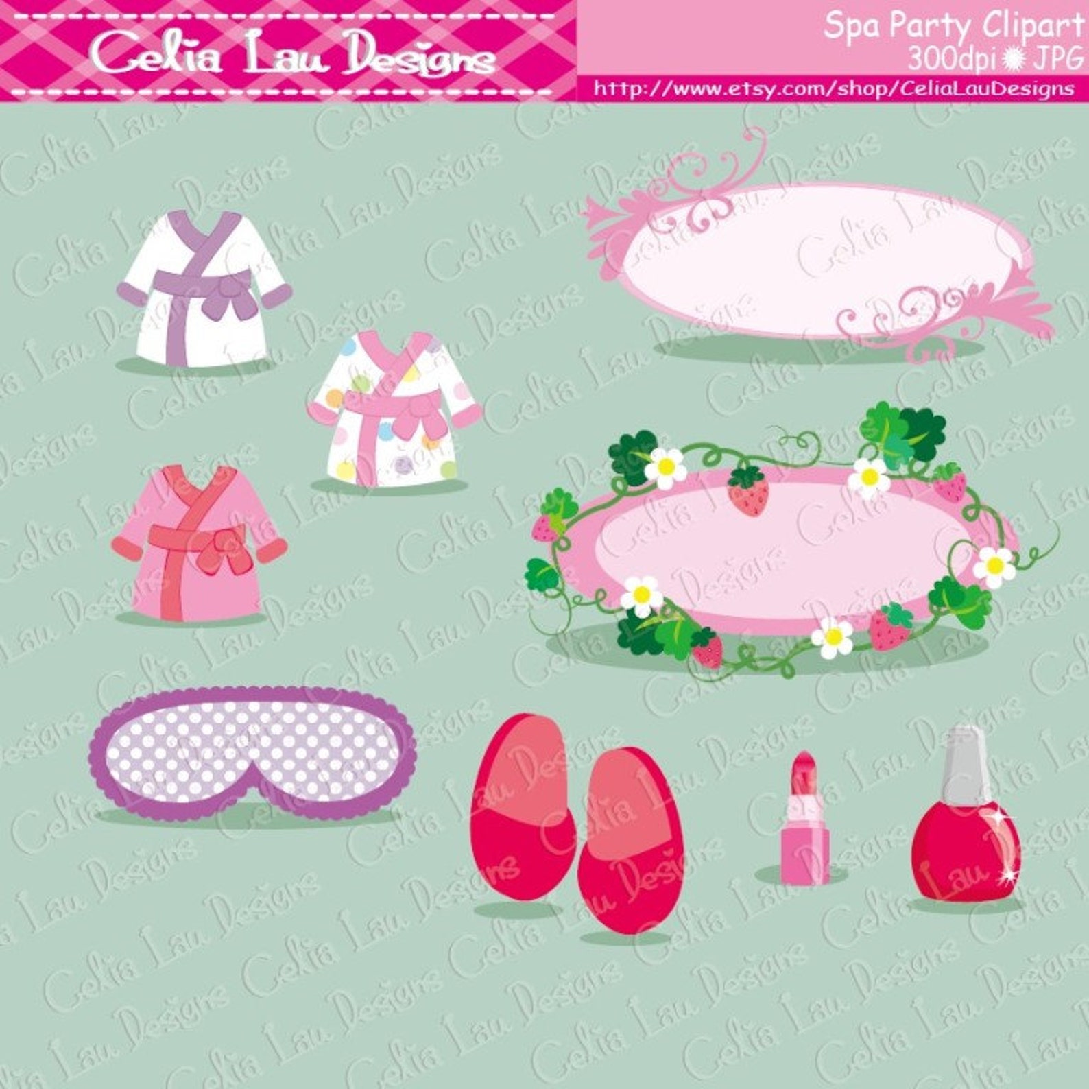 Spa Party Digital Clipart / Girls Spa Party Cute Clip - Etsy