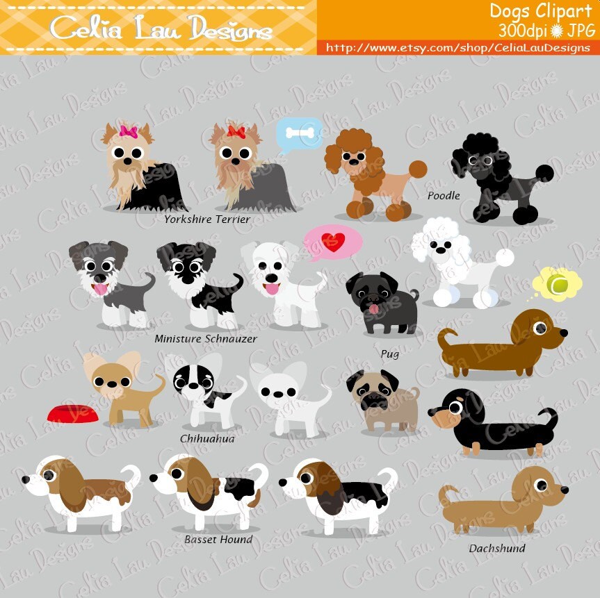Dog Clipart Puppy Clipart cute dogs clip art puppy | Etsy