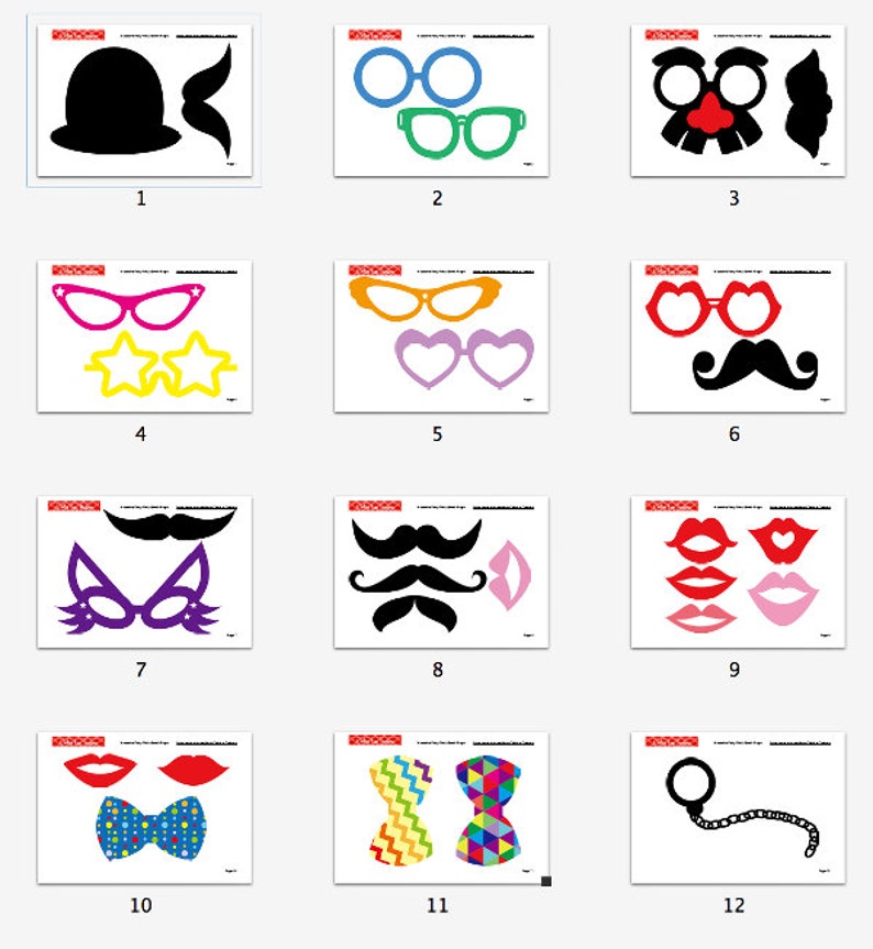 Mustache Clipart Photo Booth Props Hats and Spectacles / DIY - Etsy