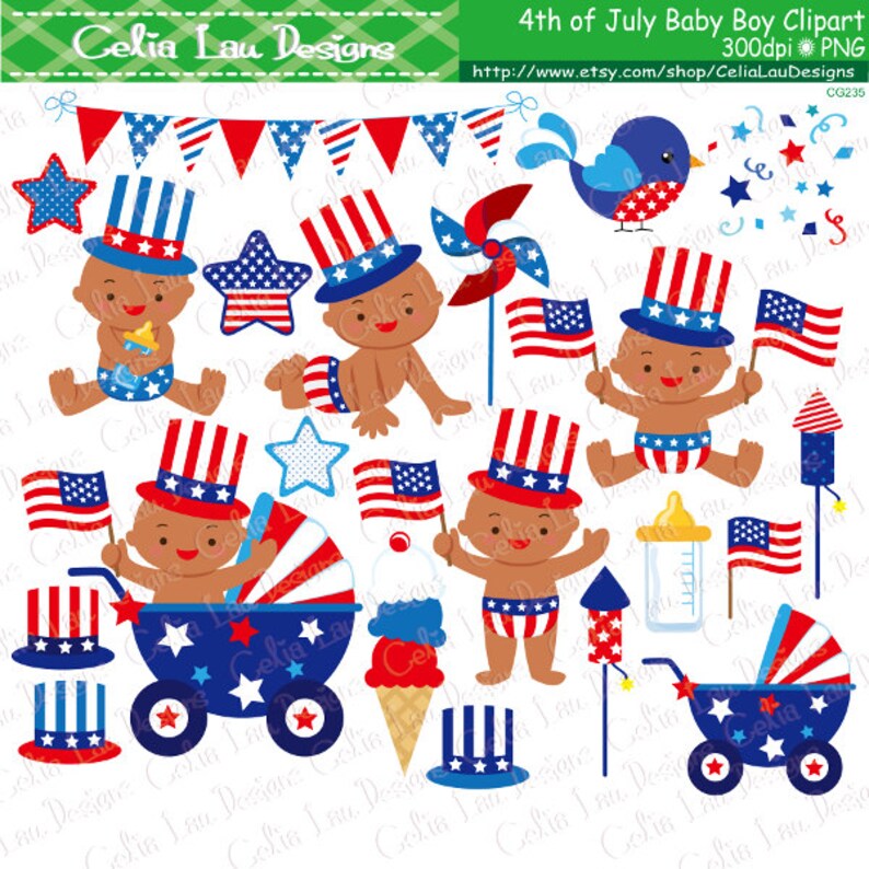 4th of July Baby Boy Clipart/ Independence Day Clipart First - Etsy