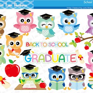 School Owls Clipart , Graduation Owls , Back to School Owls Clip Art ...