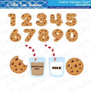 Cookies Font Digital Clip Art / Cookies Alphabet and Number Clipart ...