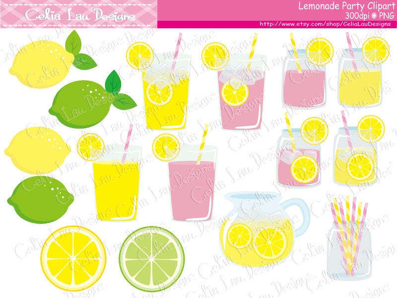 Lemonade Clipart Pink Lemonade Party Lemonade Stand Clip | Etsy