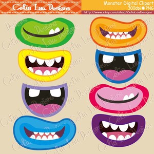 Monsters Clipart, Monsters Party Clip Art (CG024), Monster Mouth ...