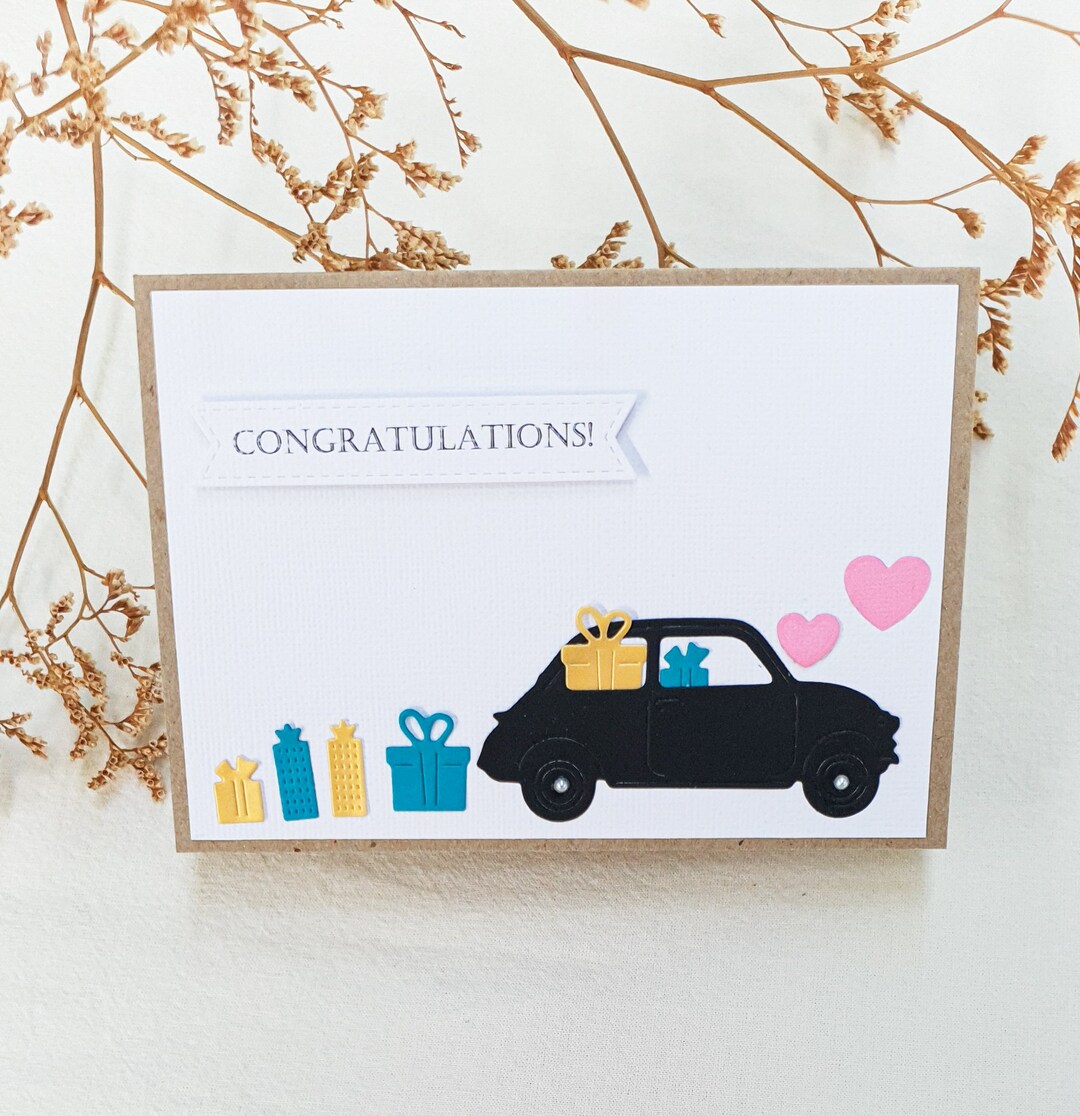 Wedding Car Card, Congratulations Card, Congratulations Gift, Congrats ...