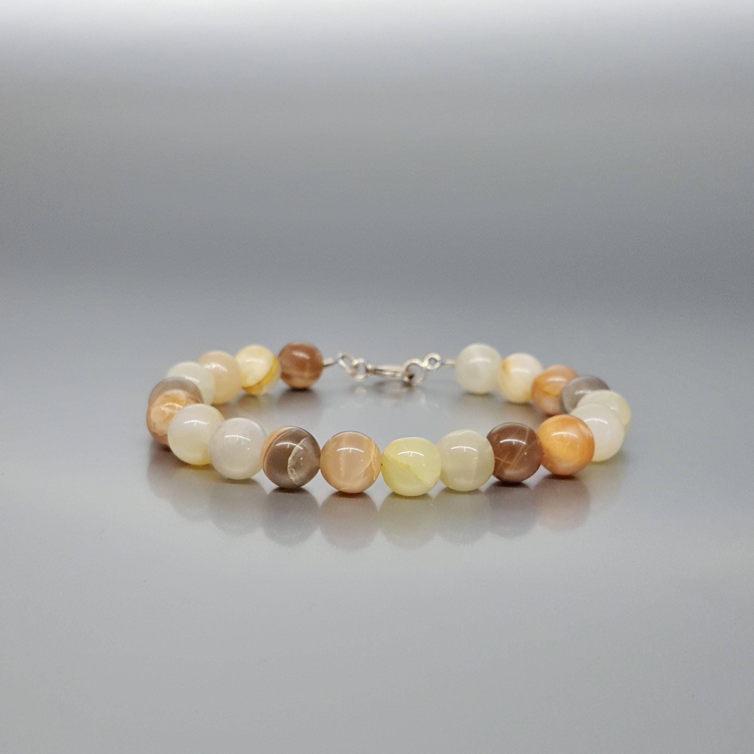 Bracelet Multi Color Moonstone With Unique Gift for Her or Him Polished ...