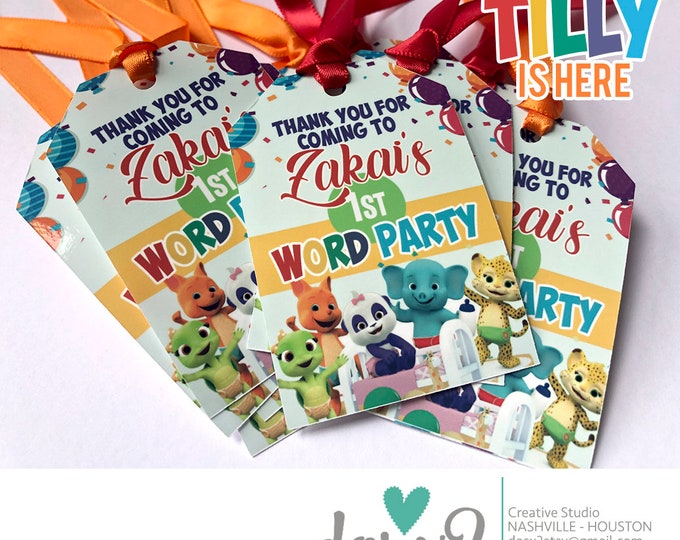 Word Party Favor Tags - Etsy