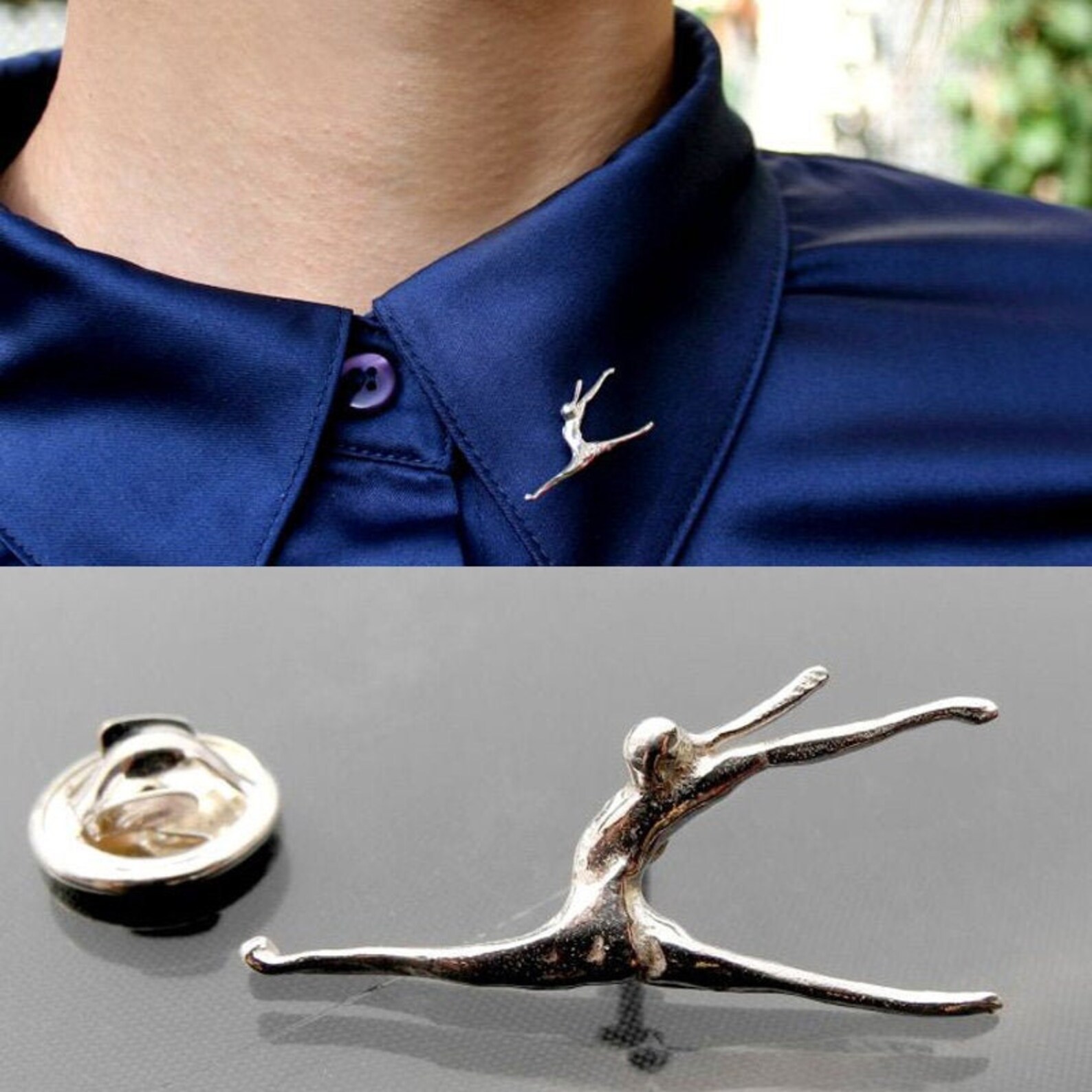 Ballet Dancer 2 Silver Pin, Ballerina Pin, Minimalist Pin, Small Brooch ...