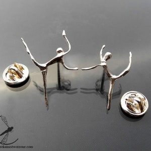 Ballet Dancer 5 Silver Pin, Ballerina Pin, Minimalist Pin, Small Brooch ...