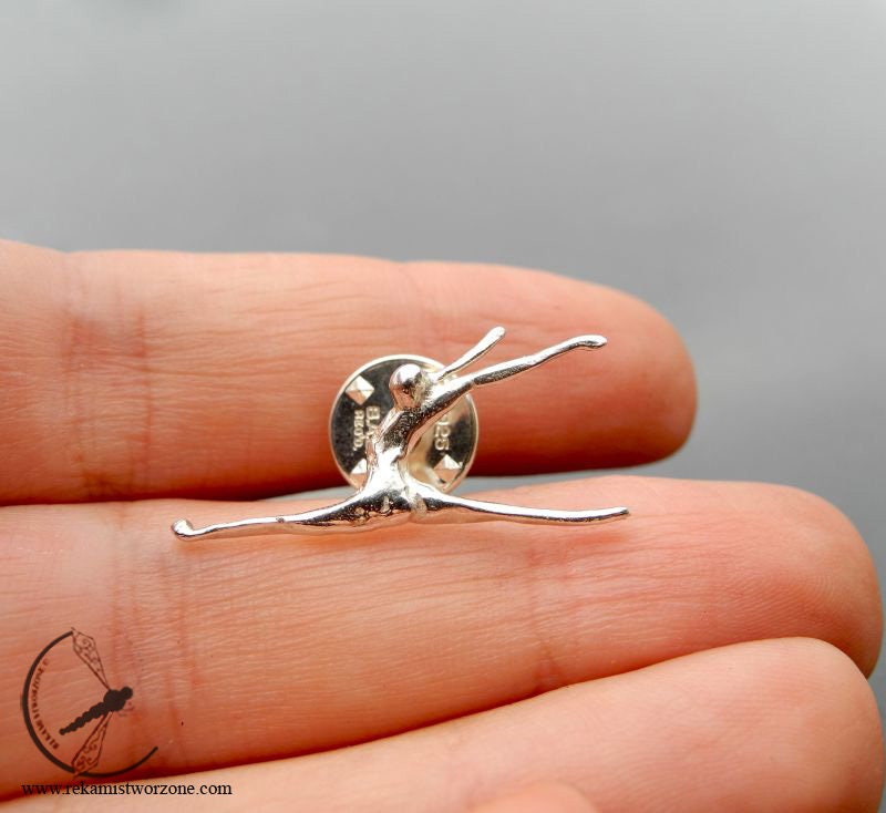 Ballet Dancer 2 Silver Pin, Ballerina Pin, Minimalist Pin, Small Brooch ...