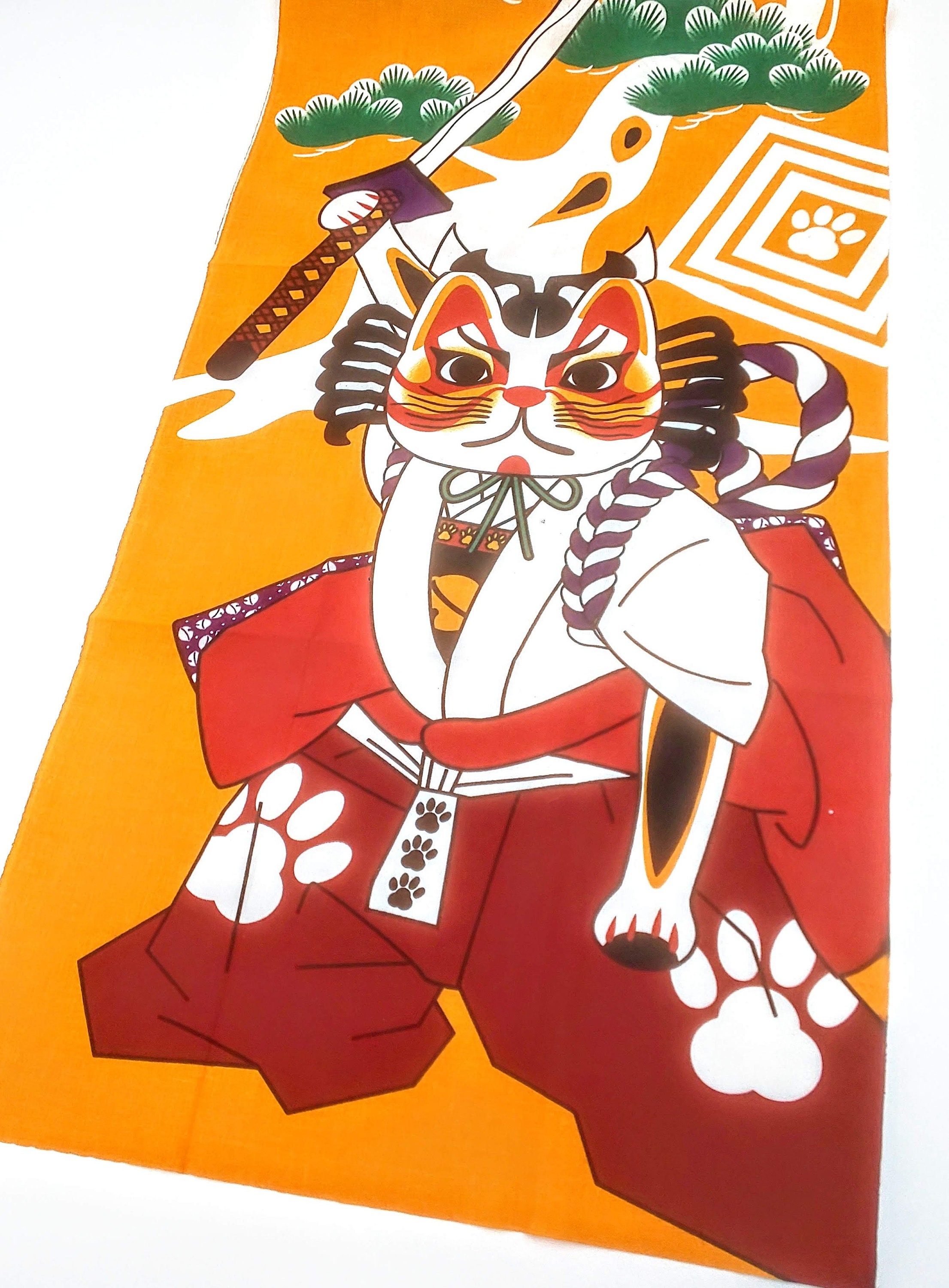 Japanese TENUGUI (japanese Style Hand Towel) MANEKINEKO Lucky Cat ...