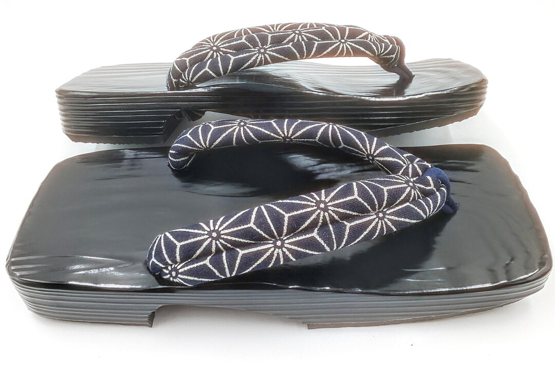 Black Geta for Mens' extra Large Vintage ASANOHA Motif - Etsy