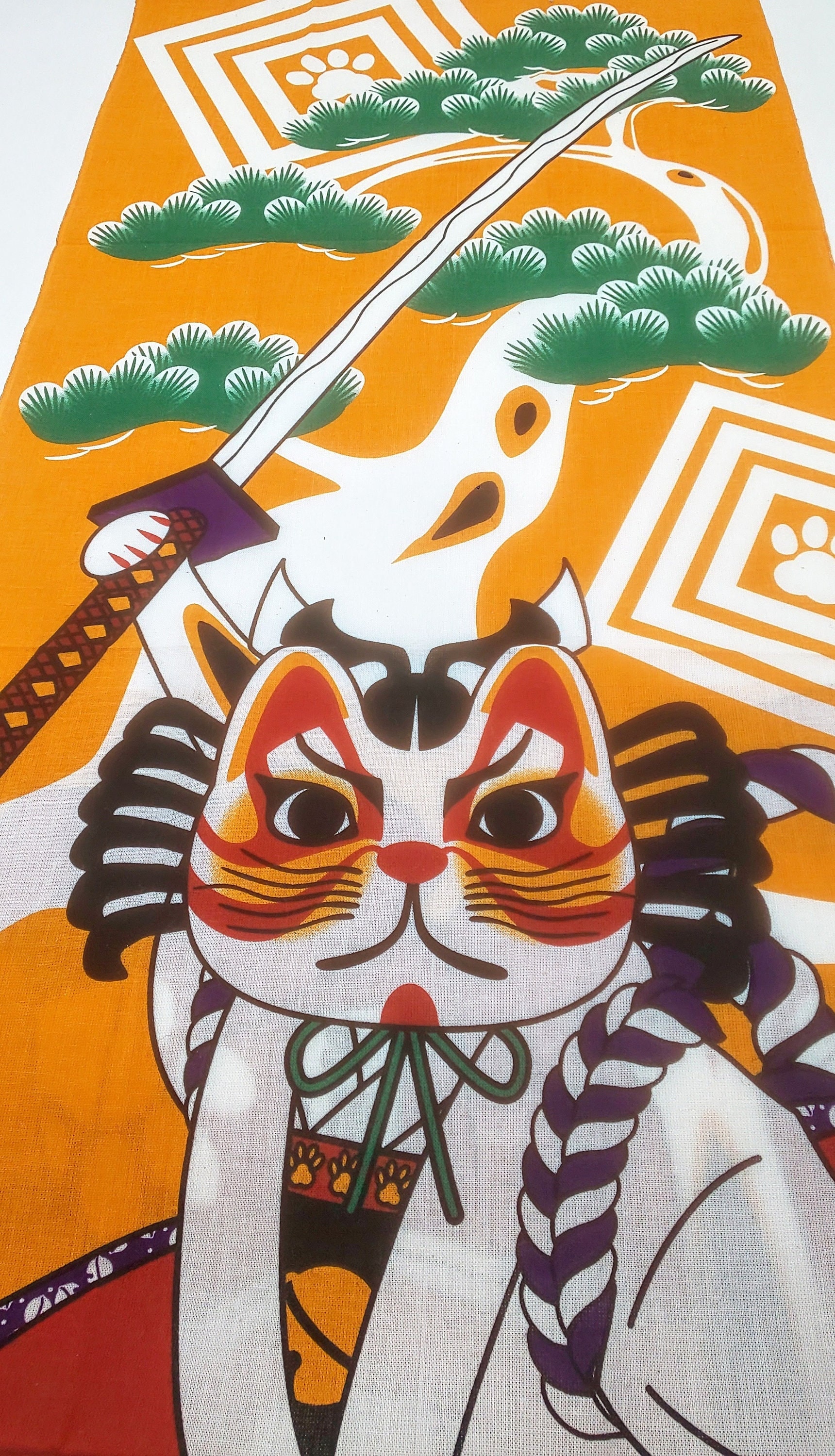 Japanese TENUGUI (japanese Style Hand Towel) MANEKINEKO Lucky Cat ...