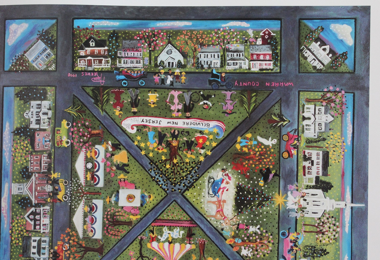 Ann Reeves belvidere Folk Art Lithograph Signed - Etsy