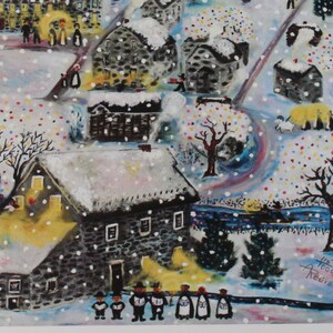 Ann Reeves, Folk Artist's Lithograph Entitled "christmas in Bethlehem ...