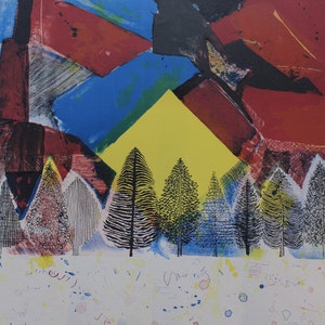 Winter Sunset by Arthur Secunda, Stone Lithograph,signed, Numbered 99 ...