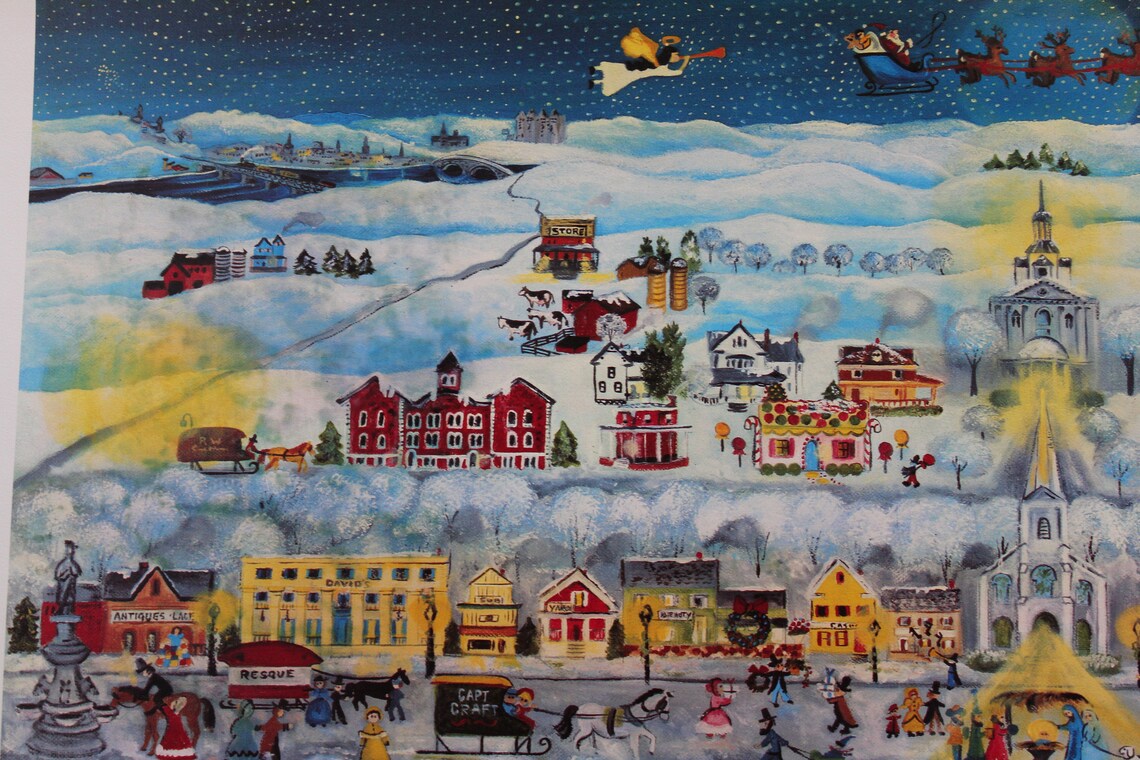 Ann Reeves christmas Eve Hackettstown Folk Art | Etsy