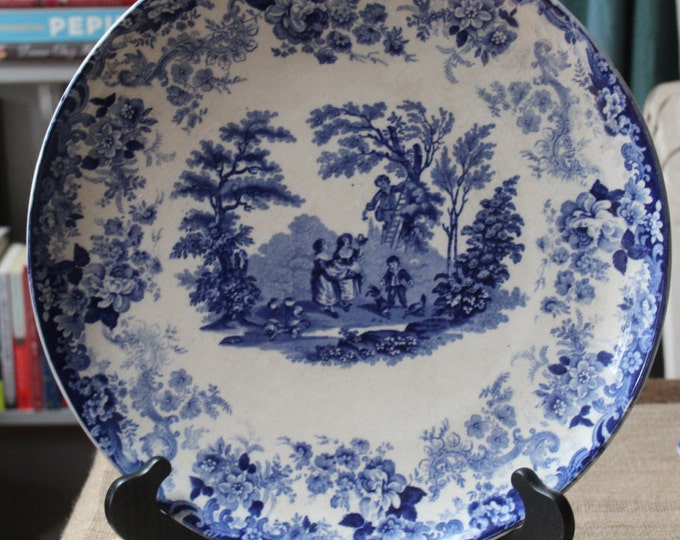 Antique Minton China Platter/minton Blue China Platter/antique Minton ...