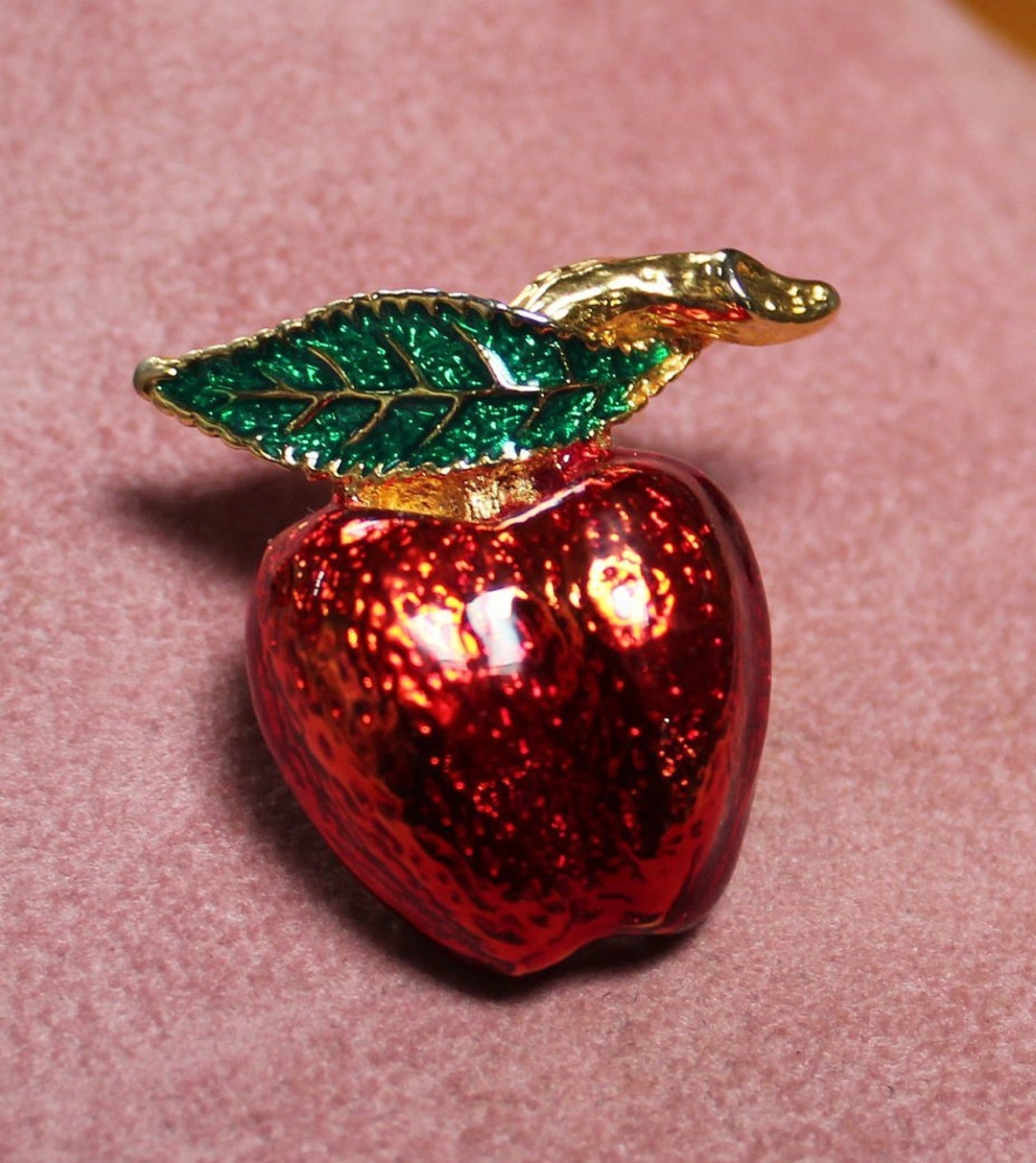 Big Apple Brooch/enameled Apple Brooch/enameled Big Apple Brooch/apple ...