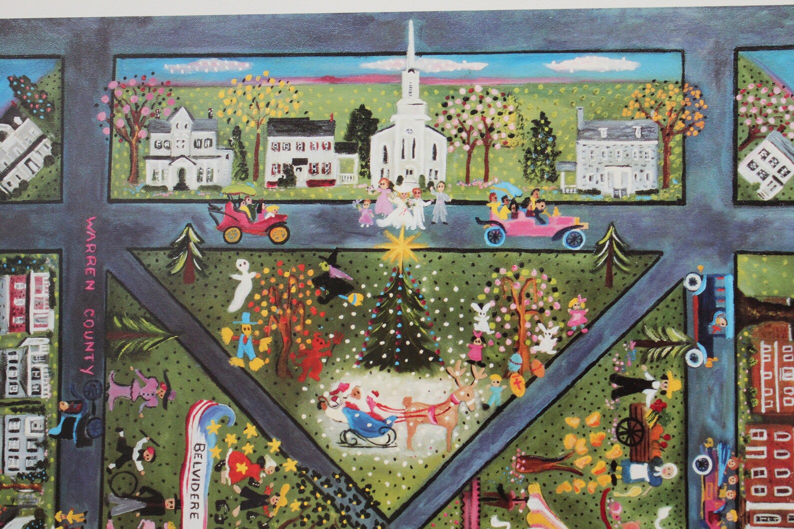 Ann Reeves belvidere Folk Art Lithograph Signed - Etsy