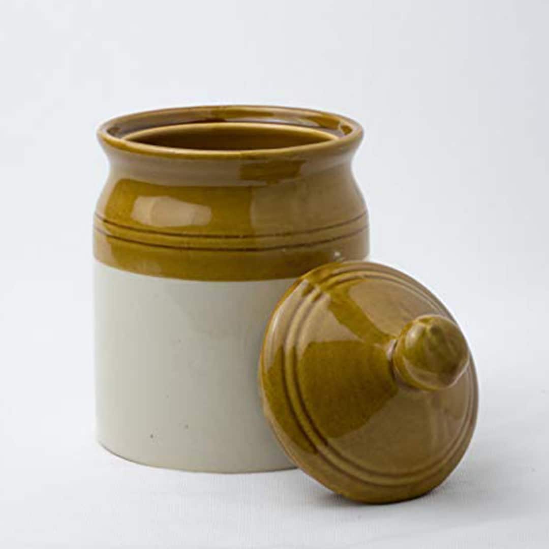 Ceramic Handmade Pickle Jar Set With Lid, Dining Table Pickles ...