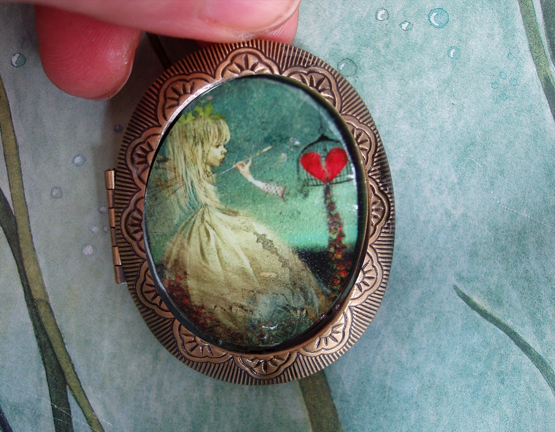 Butterfly Girl Locket/ Rustic Fairy Locket - Etsy