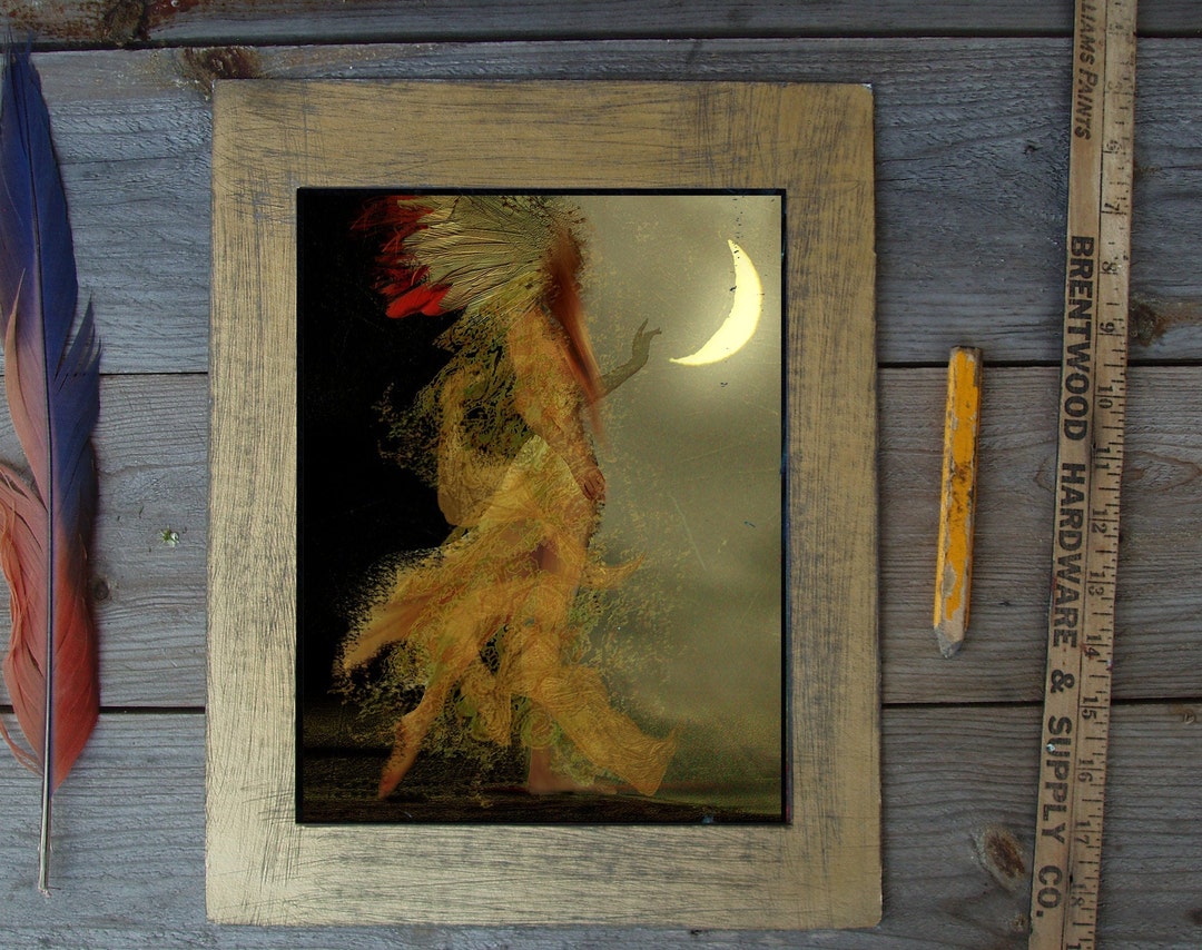 Lady and Moon/ 8x10/ Matted/ Limited Edition/earth Mother/ Digital Art ...