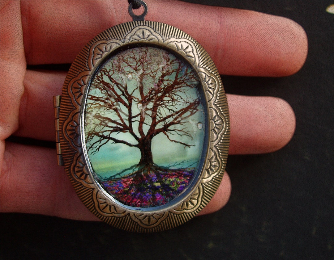 Hope Locket/life of Tree Locket/oval Tree Locket/ Tree Jewelry/tree ...