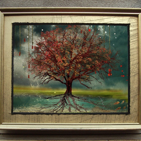Mixed Media Tree Art - Etsy