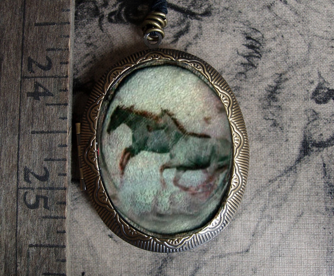 Rustic Running Horses Locket - Etsy