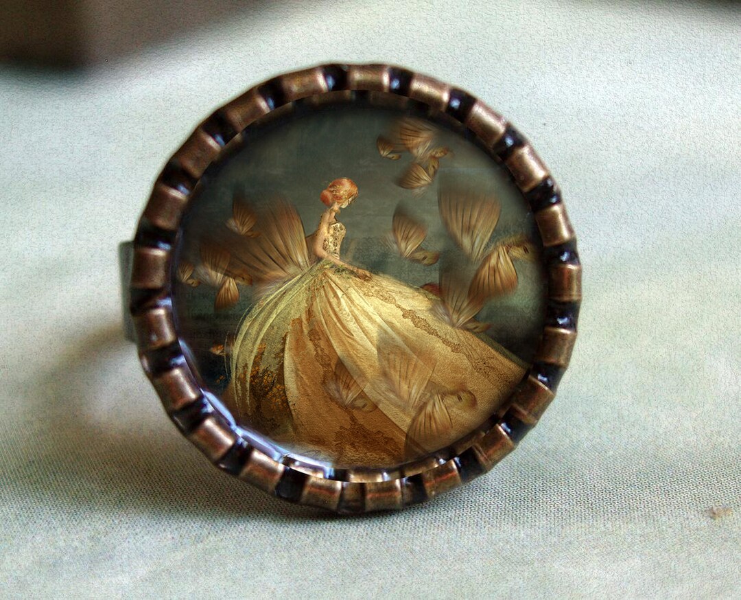 Rustic Fairy Ring/fairy Ring/ Fairy Adjustable Ring/ Rustic Statement ...