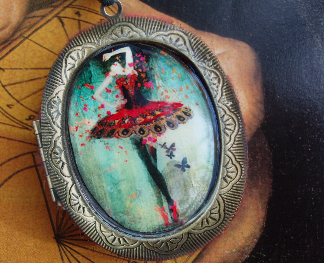 Red Ballerina Locket/ballerina Jewelry/ Ballerina Gift/ Ballerina ...
