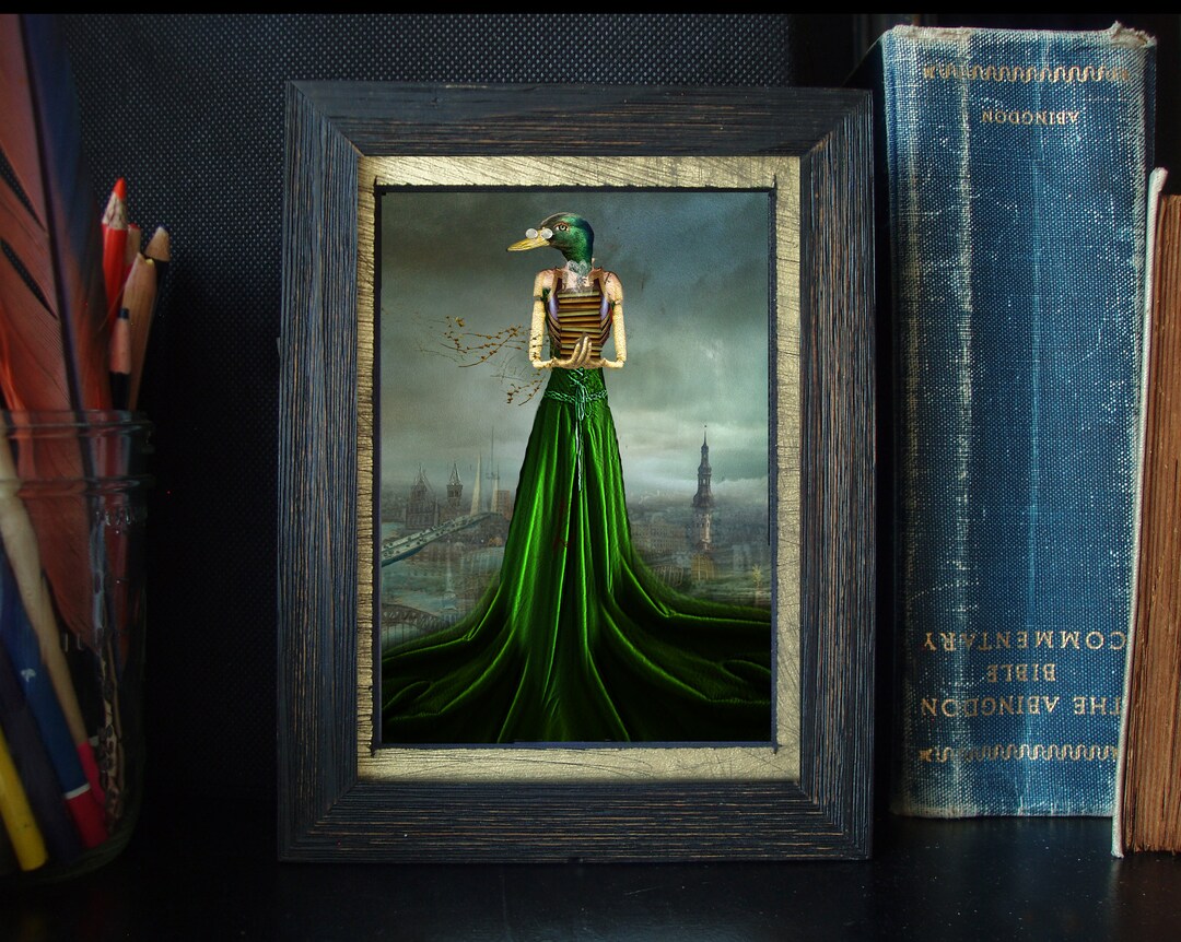 Professor Duck Framed 6x4 Original Art/limited Edition/ Mixed Media ...