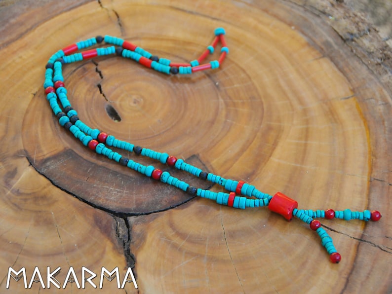 Mens Native American Necklace Aztec Tribal Necklace Beaded - Etsy