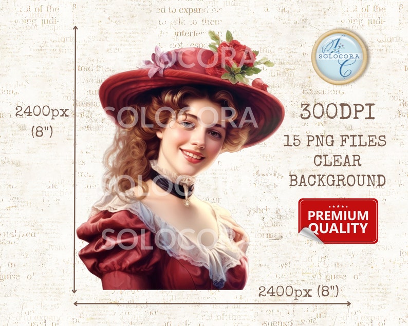 15 Victorian Ladies Bundle, Vintage Lady, Retro Clipart Bundle, Art ...