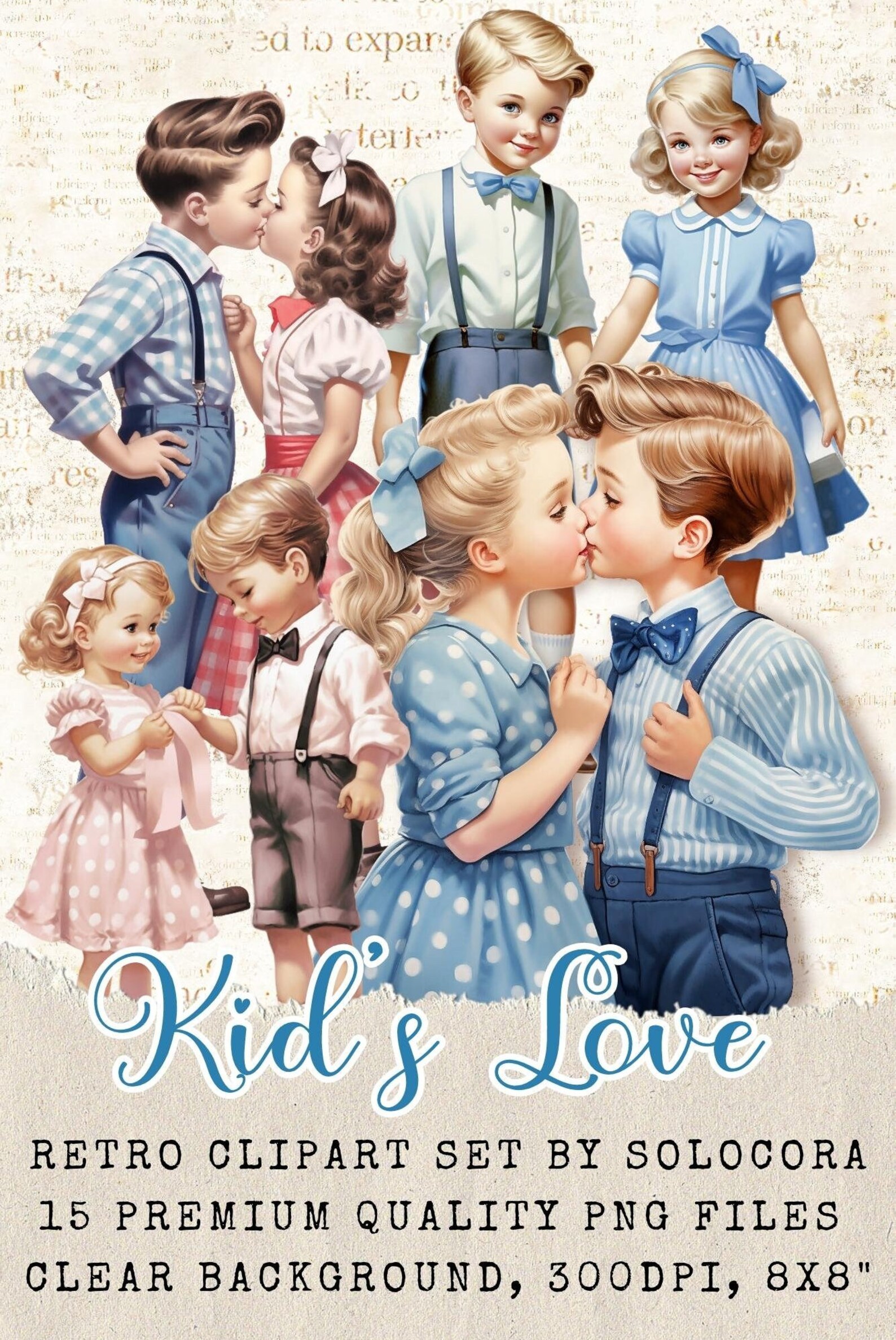 15 Retro Clipart Bundle Kids Clipart Clipart Png Art - Etsy