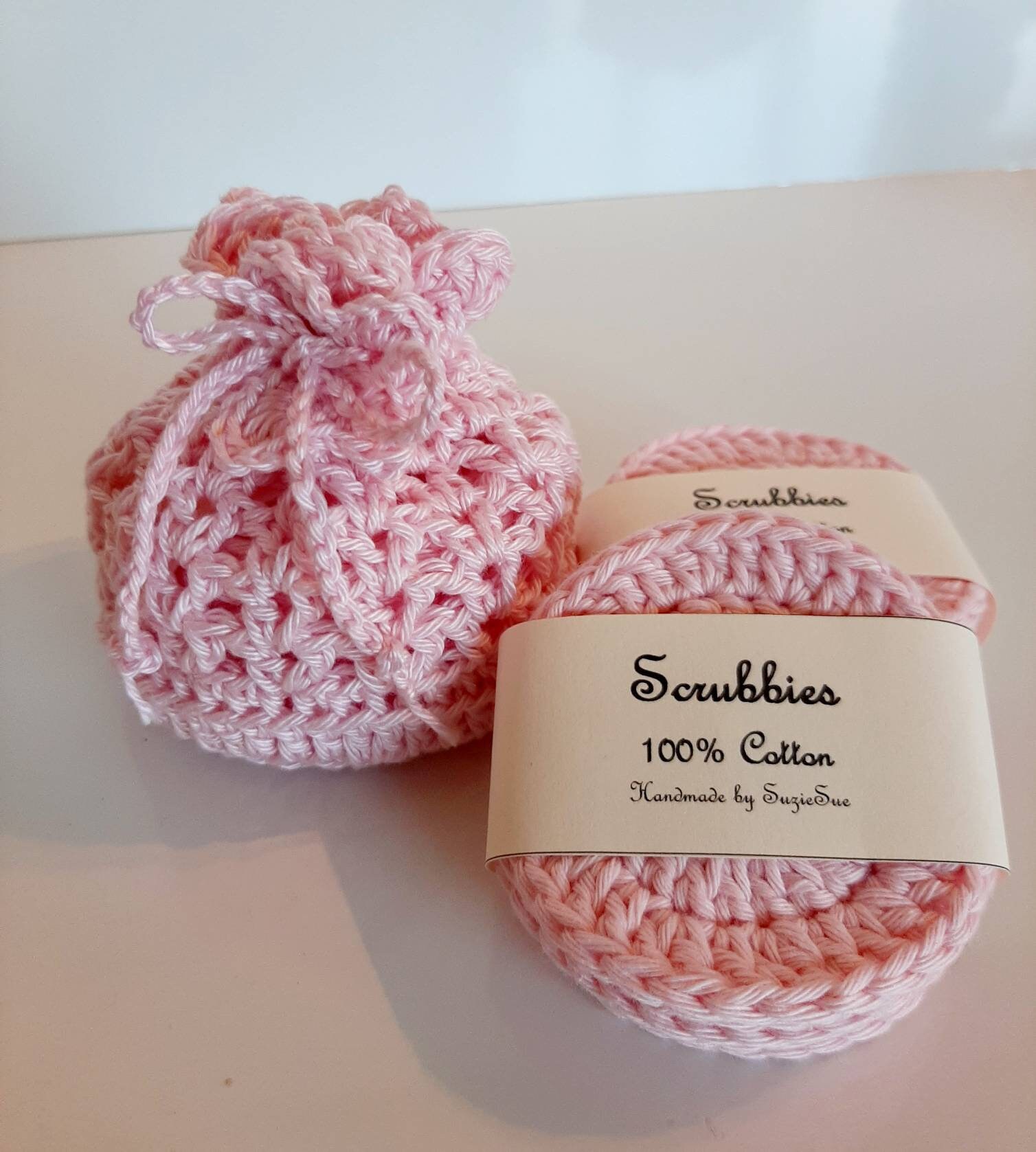 Crocheted Face Scrubbies set scrubbies and bag set 100% | Etsy