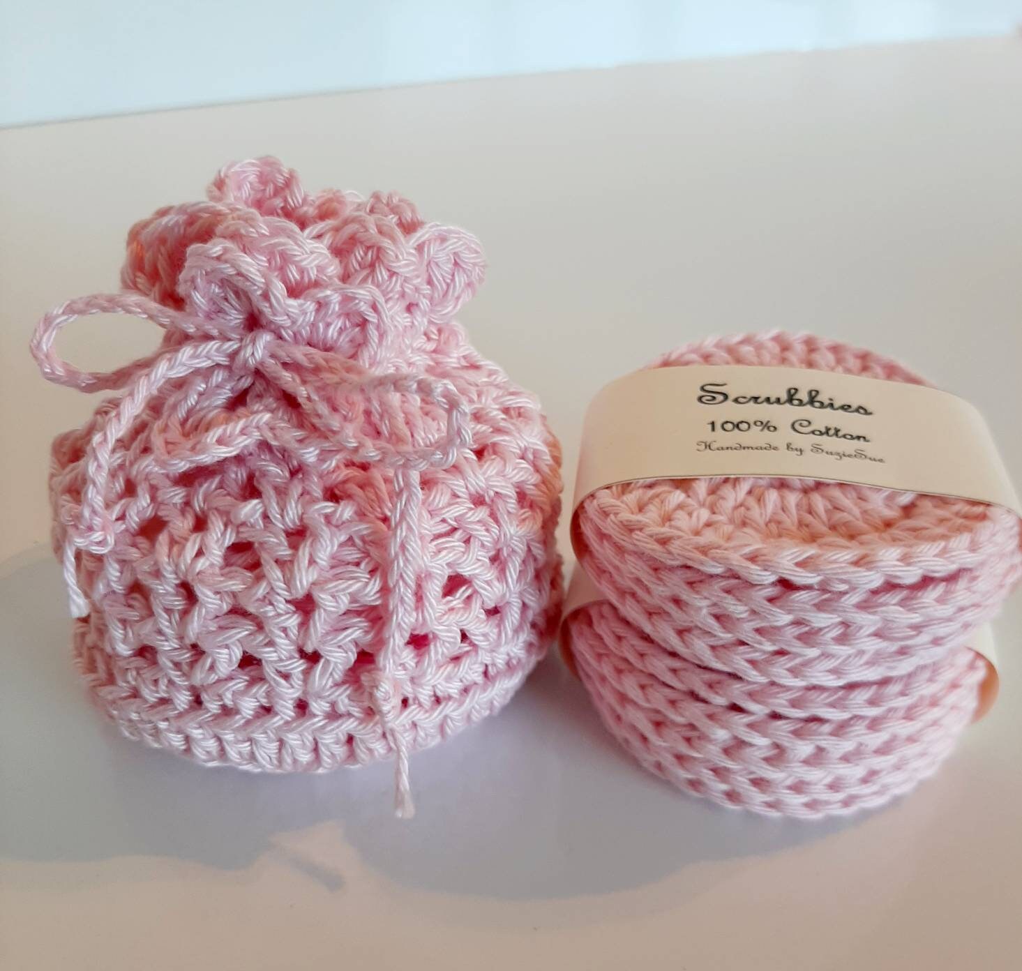 Crocheted Face Scrubbies set scrubbies and bag set 100% | Etsy